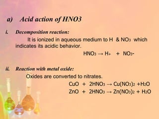 Properties of hno3 | PPTX