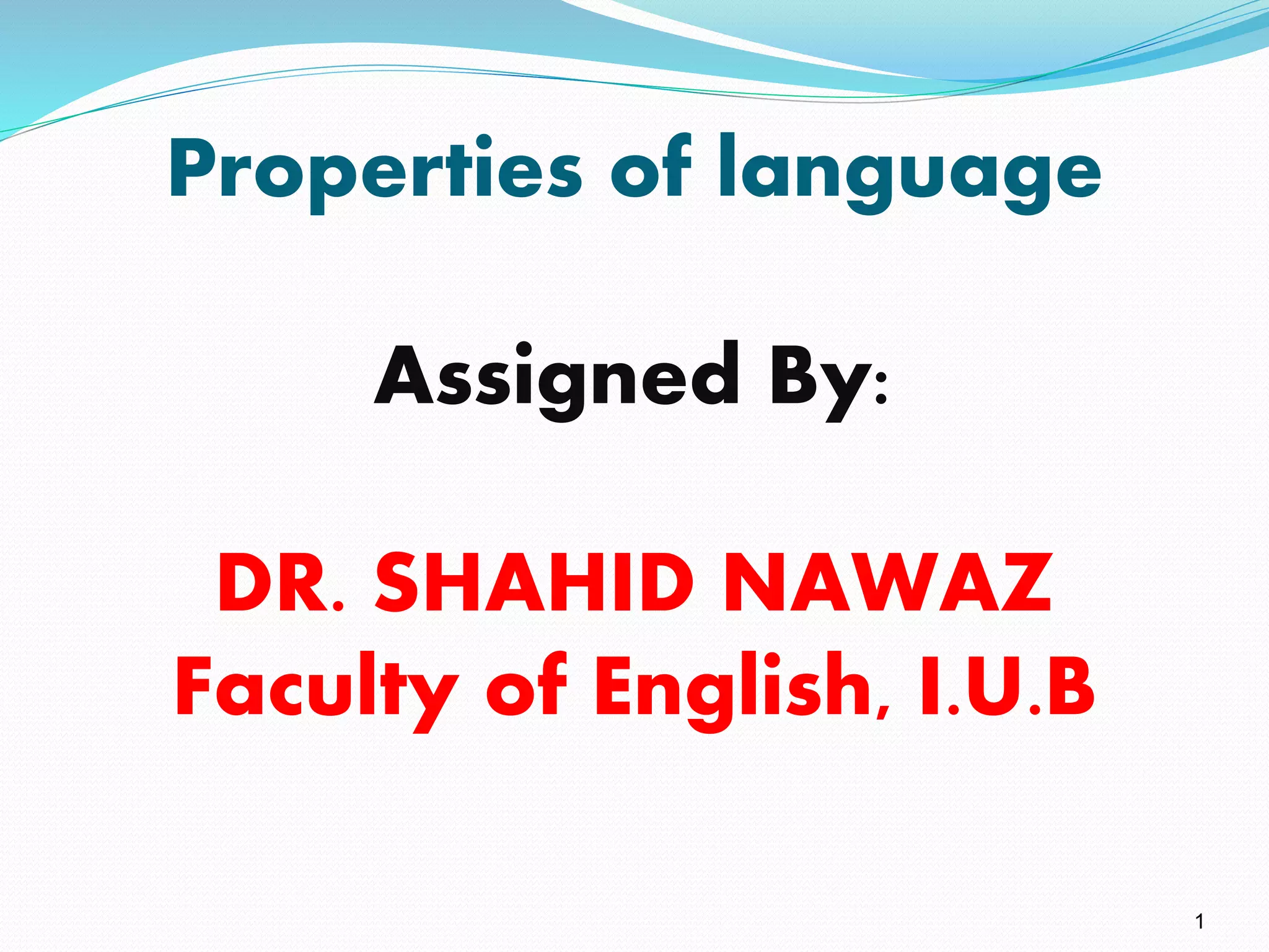 Properties of human language | PPSX