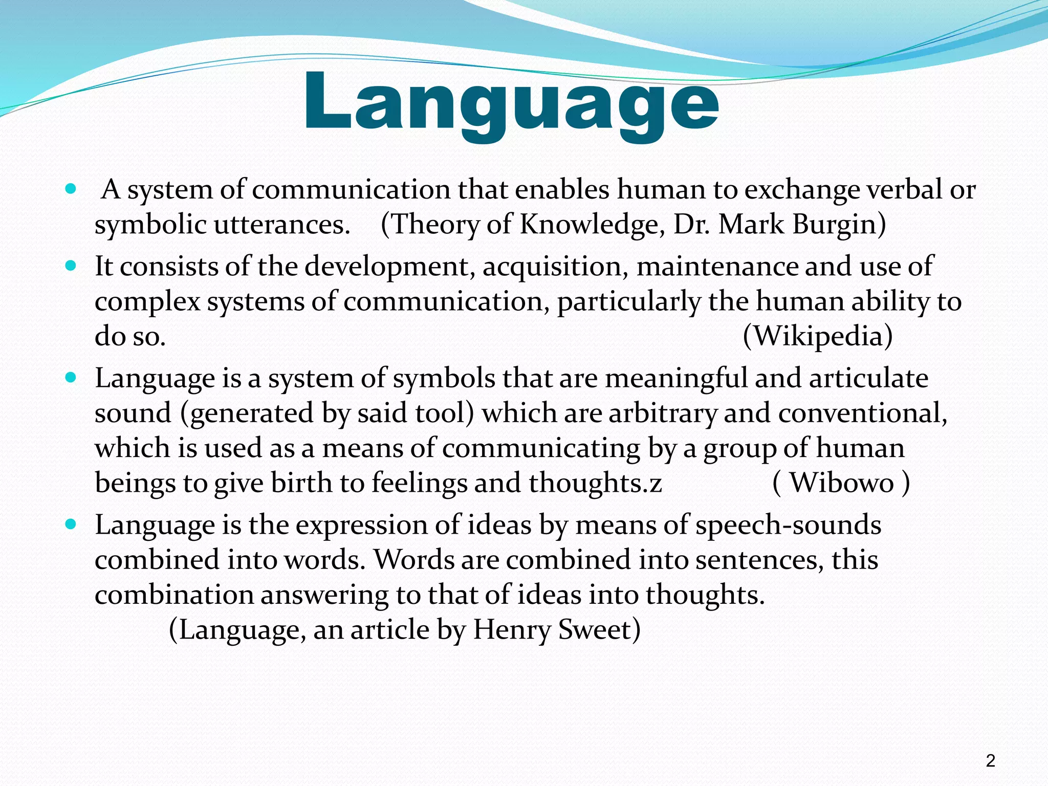 Properties of human language | PPSX