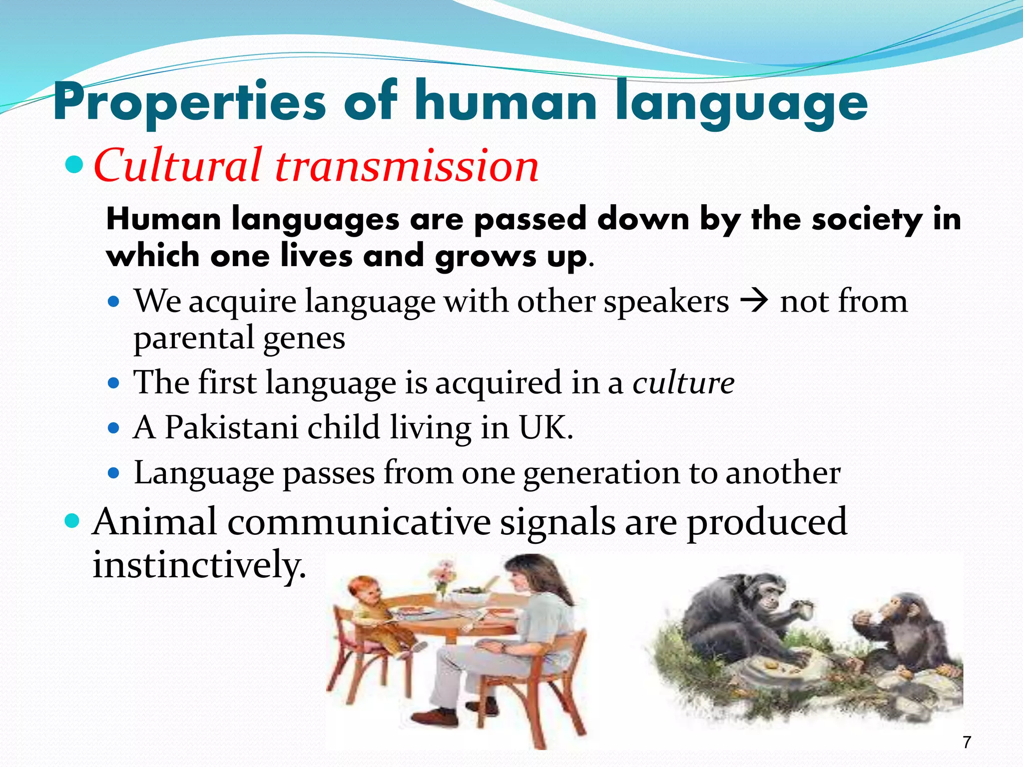 Properties of human language | PPSX