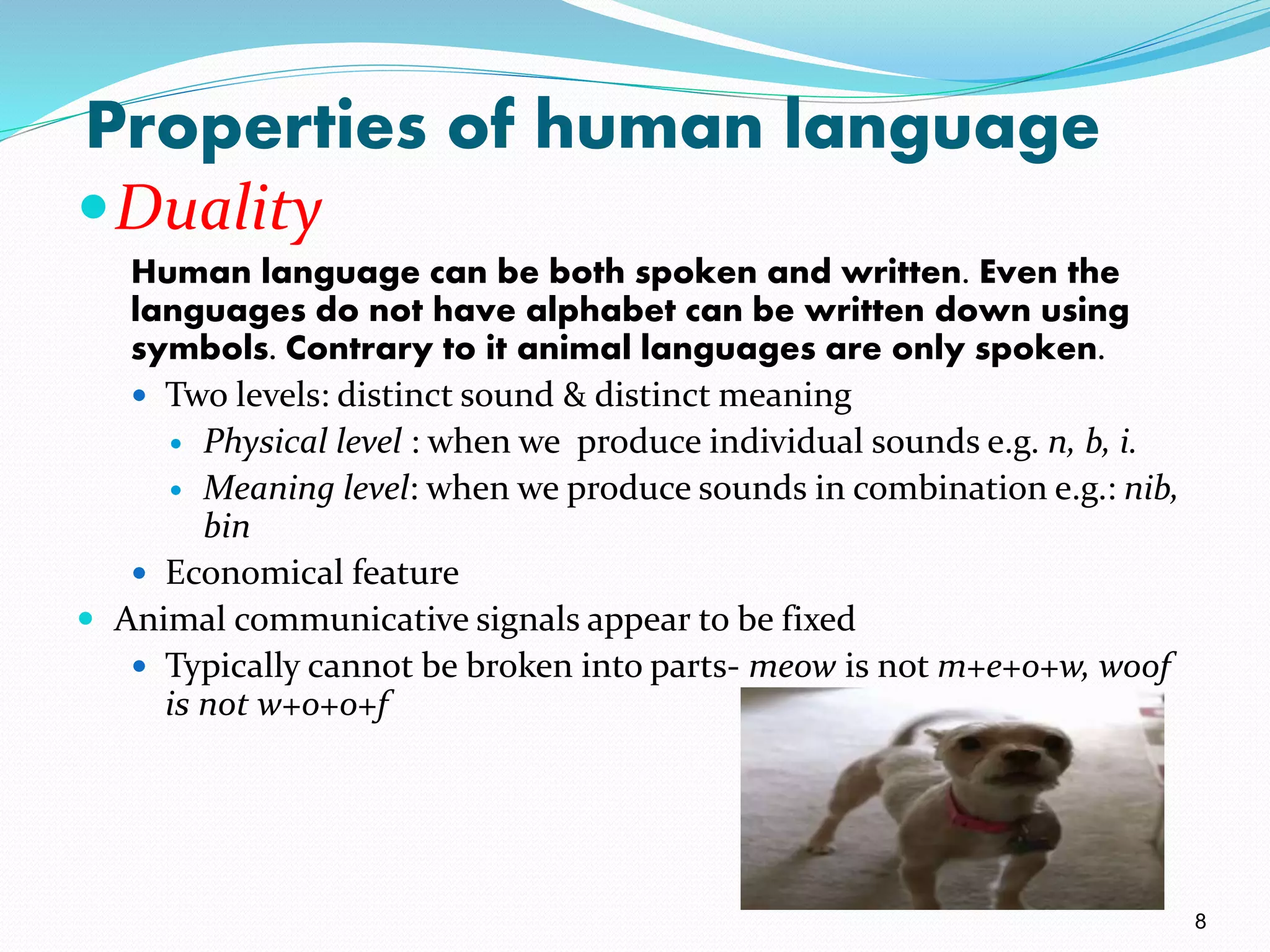 Properties of human language | PPSX