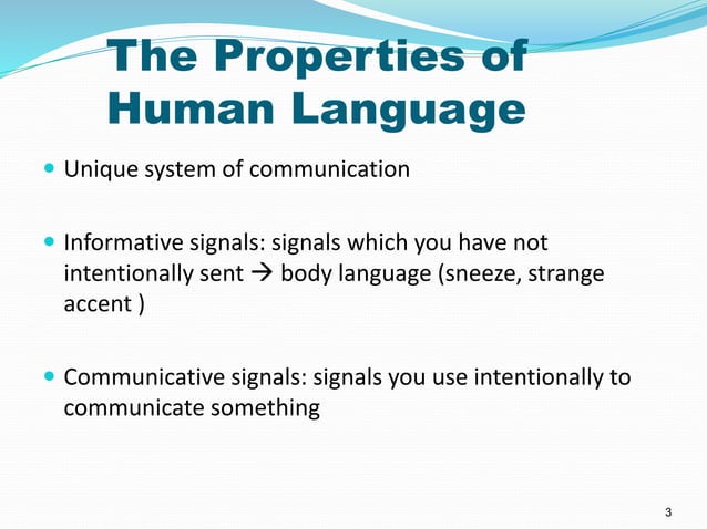 Properties of human language | PPT | Free Download