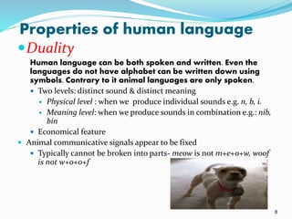 Properties of human language | PPSX