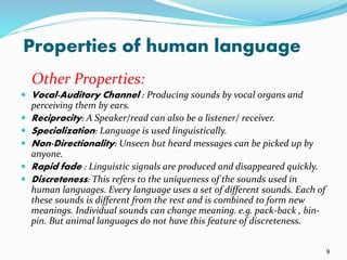 Properties of human language | PPSX