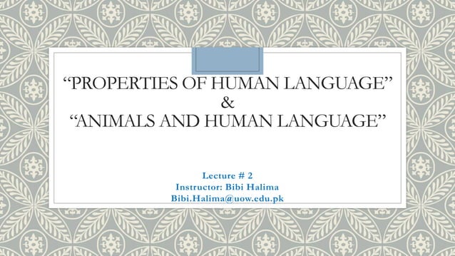 Properties of human language | PPT