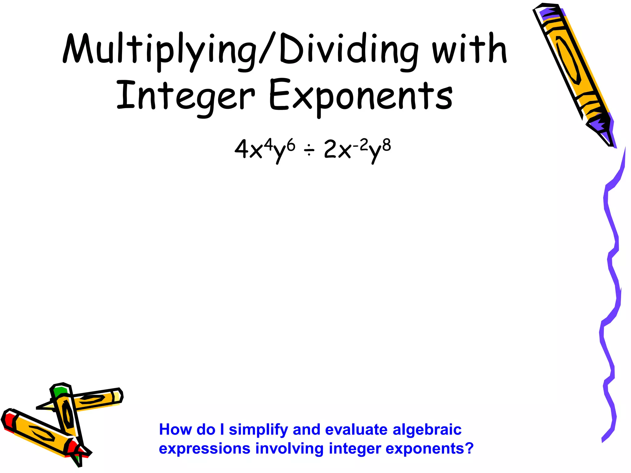 Properties of integer exponents edmodo 2012 13 | PPTX
