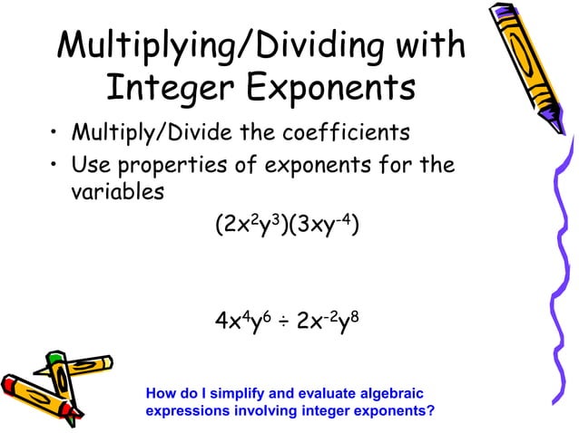 Properties of integer exponents edmodo 2012 13 | PPTX