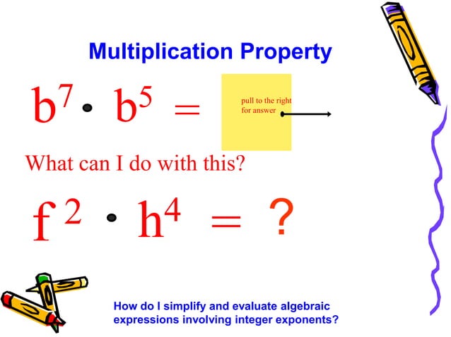 Properties of integer exponents edmodo 2012 13 | PPTX