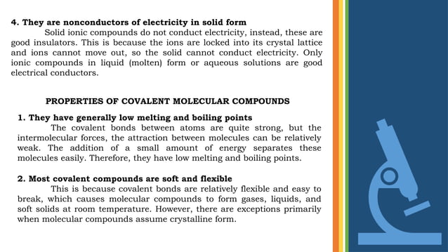 Properties of Ionic and Covalent Compounds.pptx | Chemistry | Science