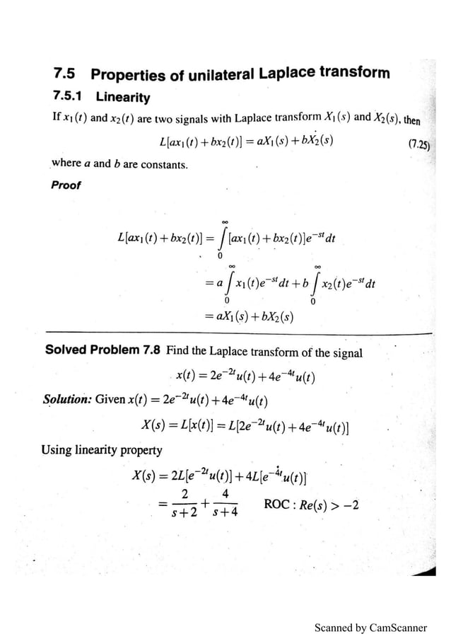 EC202 SIGNALS & SYSTEMS Properties of LAPLACE transform NOTES | PDF