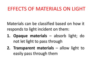 Properties of light | PPTX | Physics | Science