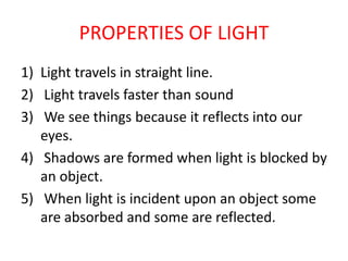 Properties of light | PPTX