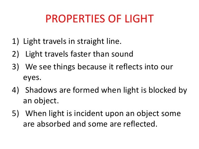 Properties of light