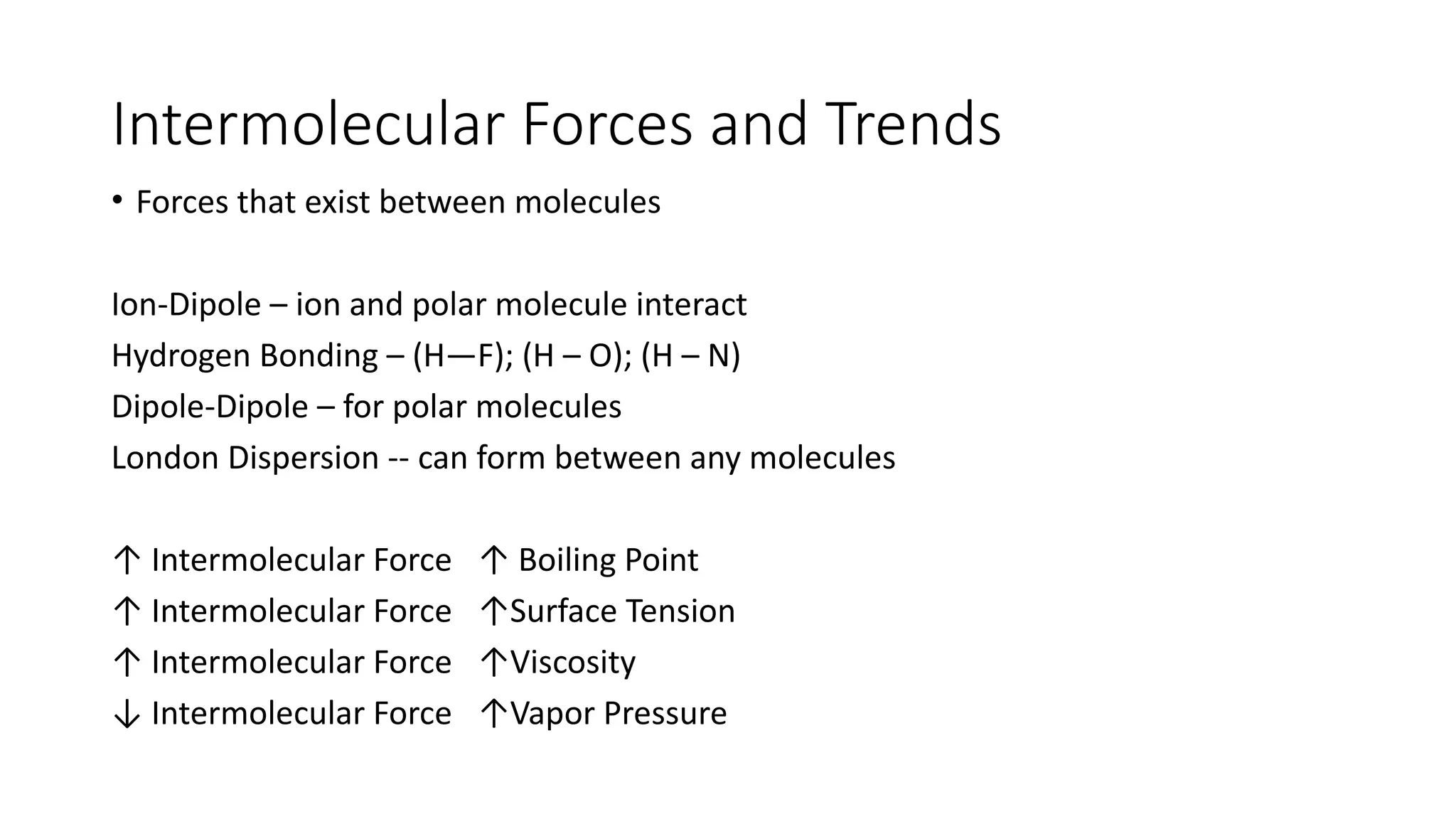 IMF, properties of liquids, and clausius-clapeyron.pptx