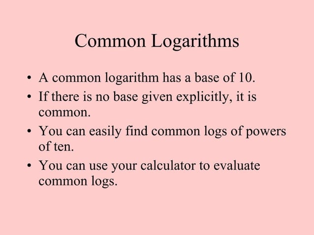Properties of logarithms | PPT | Physics | Science