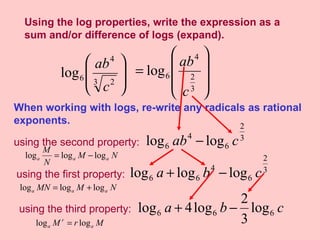 Properties of logarithms | PPT