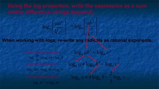Properties of Logarithms Properties of Logarithms.pptProperties of ...