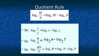 Properties of Logarithms Properties of Logarithms.pptProperties of ...