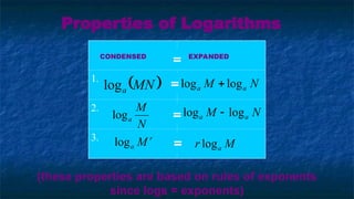 Properties of Logarithms Properties of Logarithms.pptProperties of Logarithms.ppt