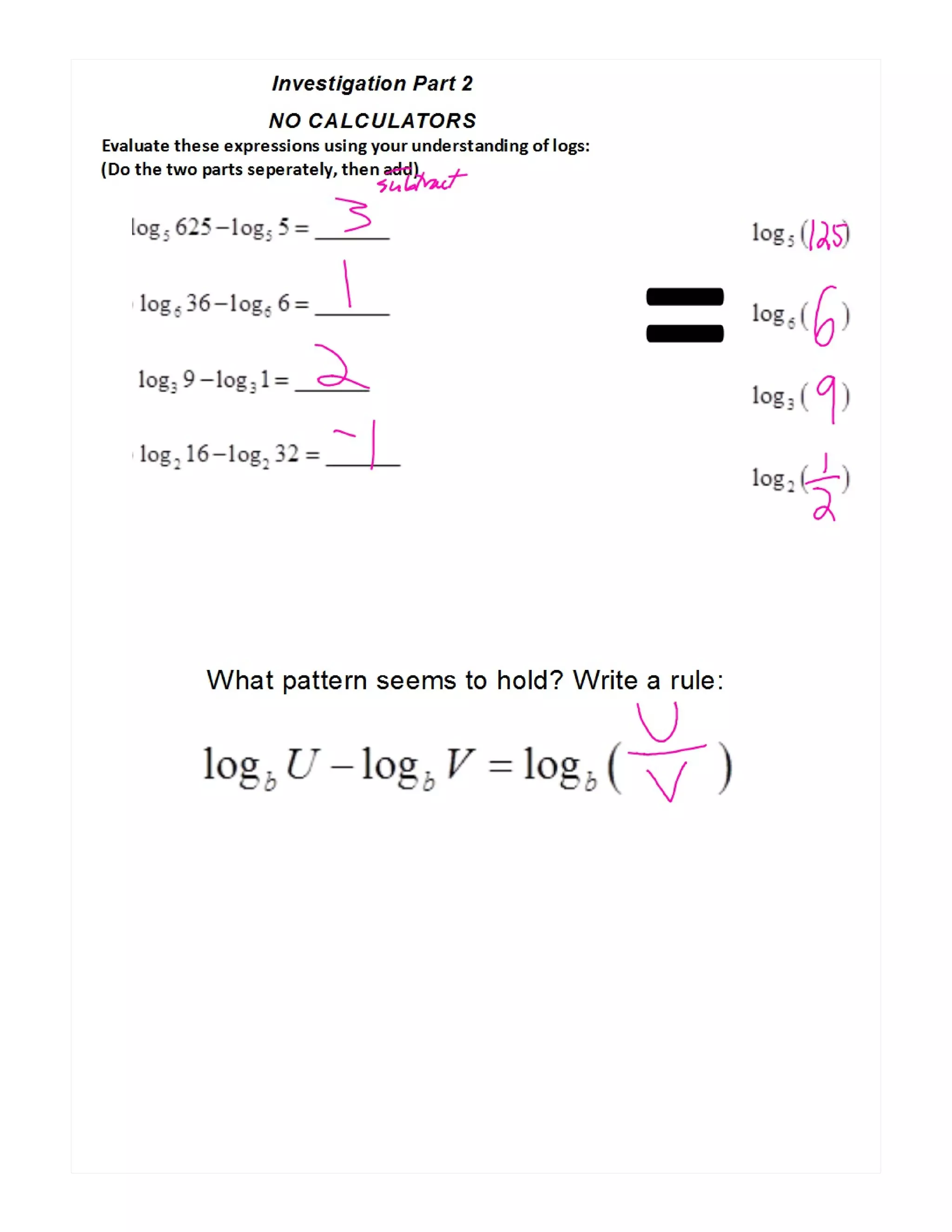 Properties of logs | PDF