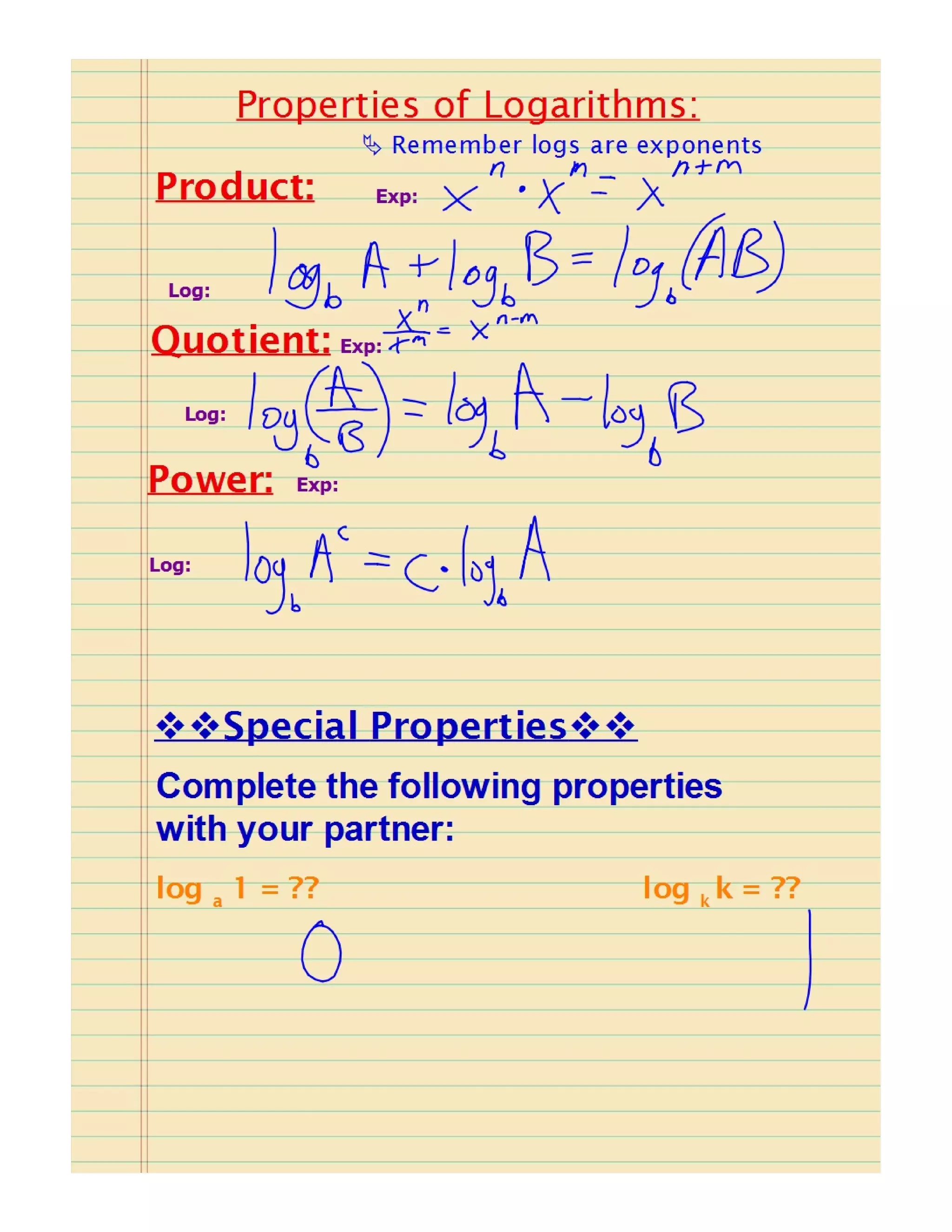Properties of logs | PDF