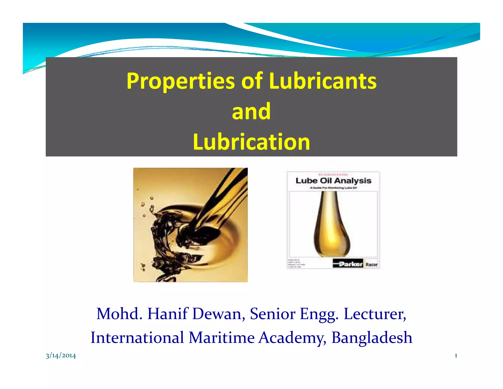 Properties of Lubricats and Lubrication | PDF