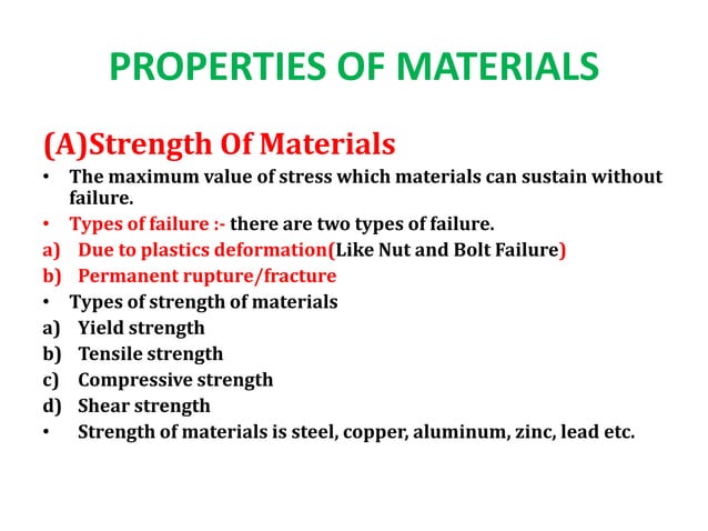Properties of materials (udaipur) | PPTX | Physics | Science