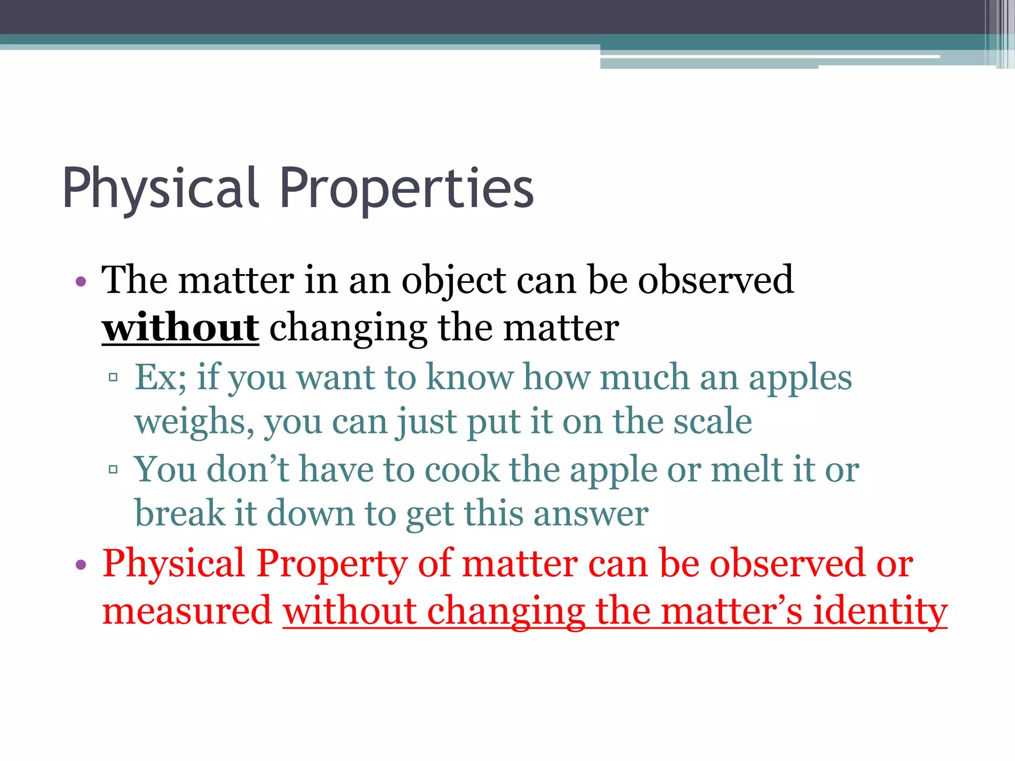 Properties of Matter | PPT