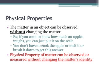 Properties of Matter | PPT