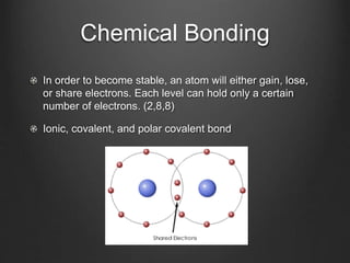 Properties of matter elements compounds and bonding | PPT