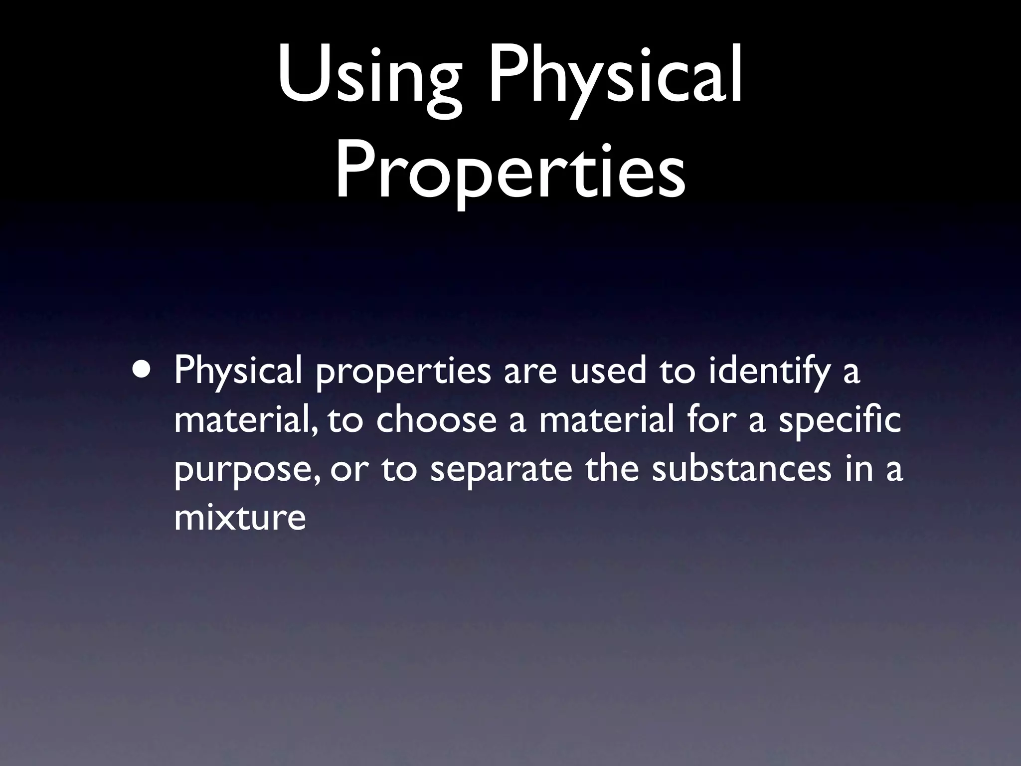 Properties of matter pp | KEY