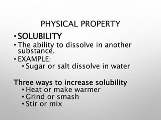 Grade 8 Chemistry Properties of Matter 8 | PPT