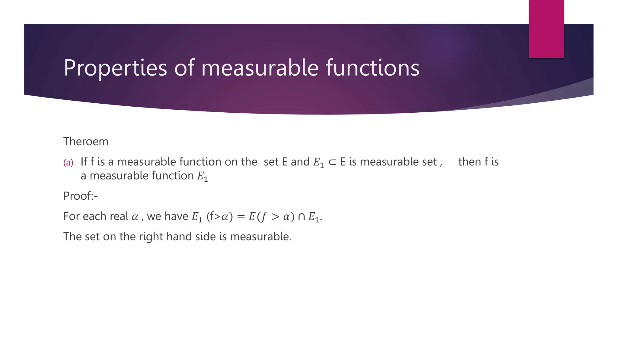 Definitionand Properties Of Measurable Function Pptx