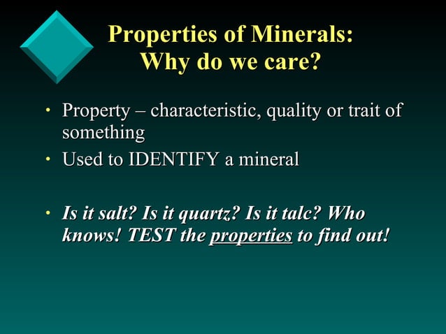 Basic Properties Of Minerals | PPT | Free Download