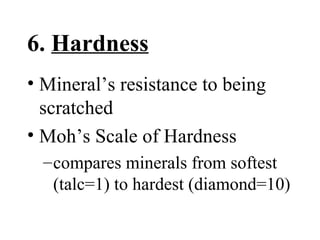 Physical Properties of Minerals | PPT