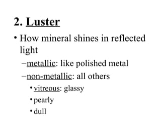 Physical Properties of Minerals | PPT