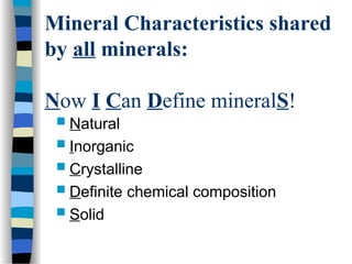Properties of Minerals - Earth and Life Science | PPT