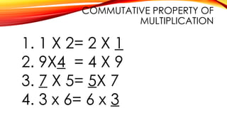 Properties of multiplication grade three math | PPTX