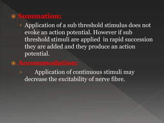 Properties of nerve fibre | PPTX