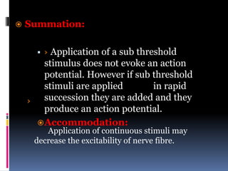 PROPERTIES OF NERVE FIBRES.pptx | Chemistry | Science