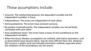 properties of Ordinary Least Square (OLS ) | PPTX