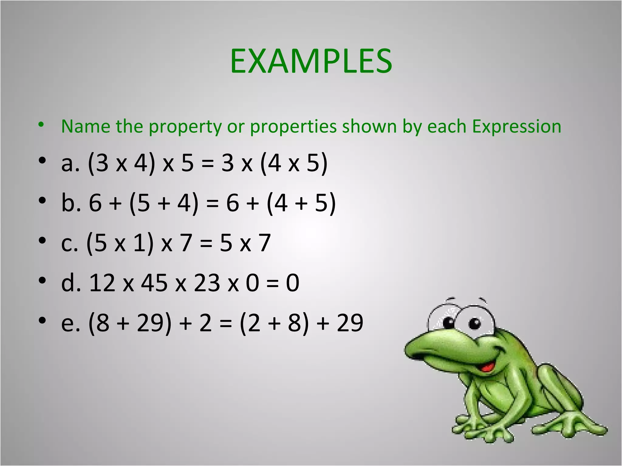 Properties of operations | PPT