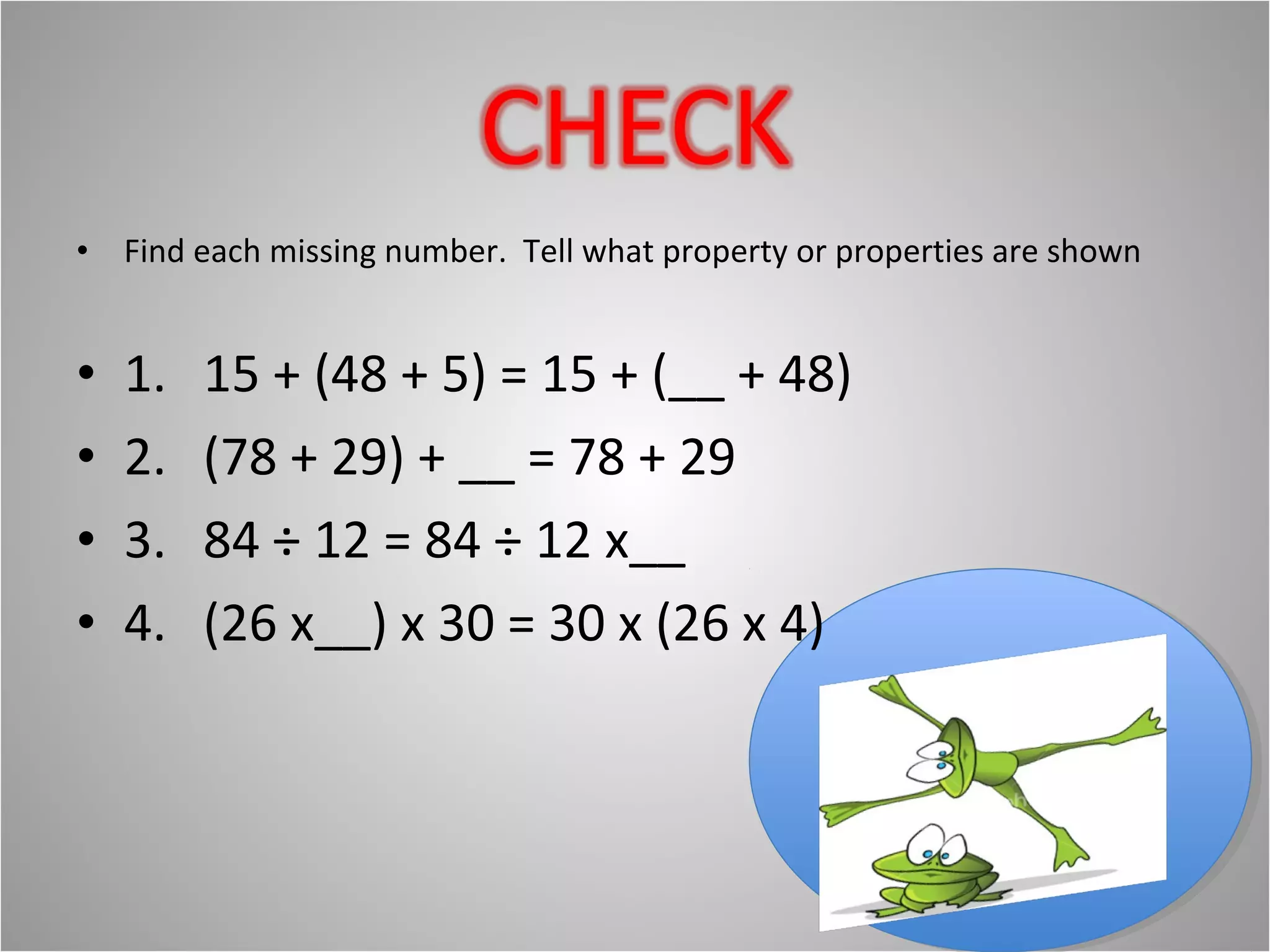 Properties of operations | PPT