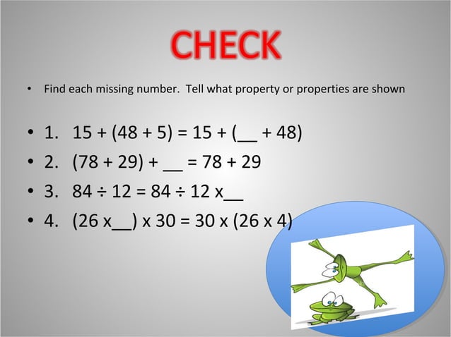Properties of operations | PPT