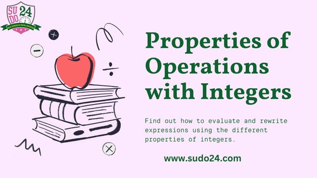 Properties of Operations in Integers Education | PPT