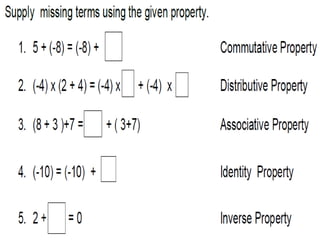 PROPERTIES OF OPERATIONS ON INTEGERS.ppt