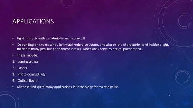 Properties of optical materials | PPTX | Chemistry | Science