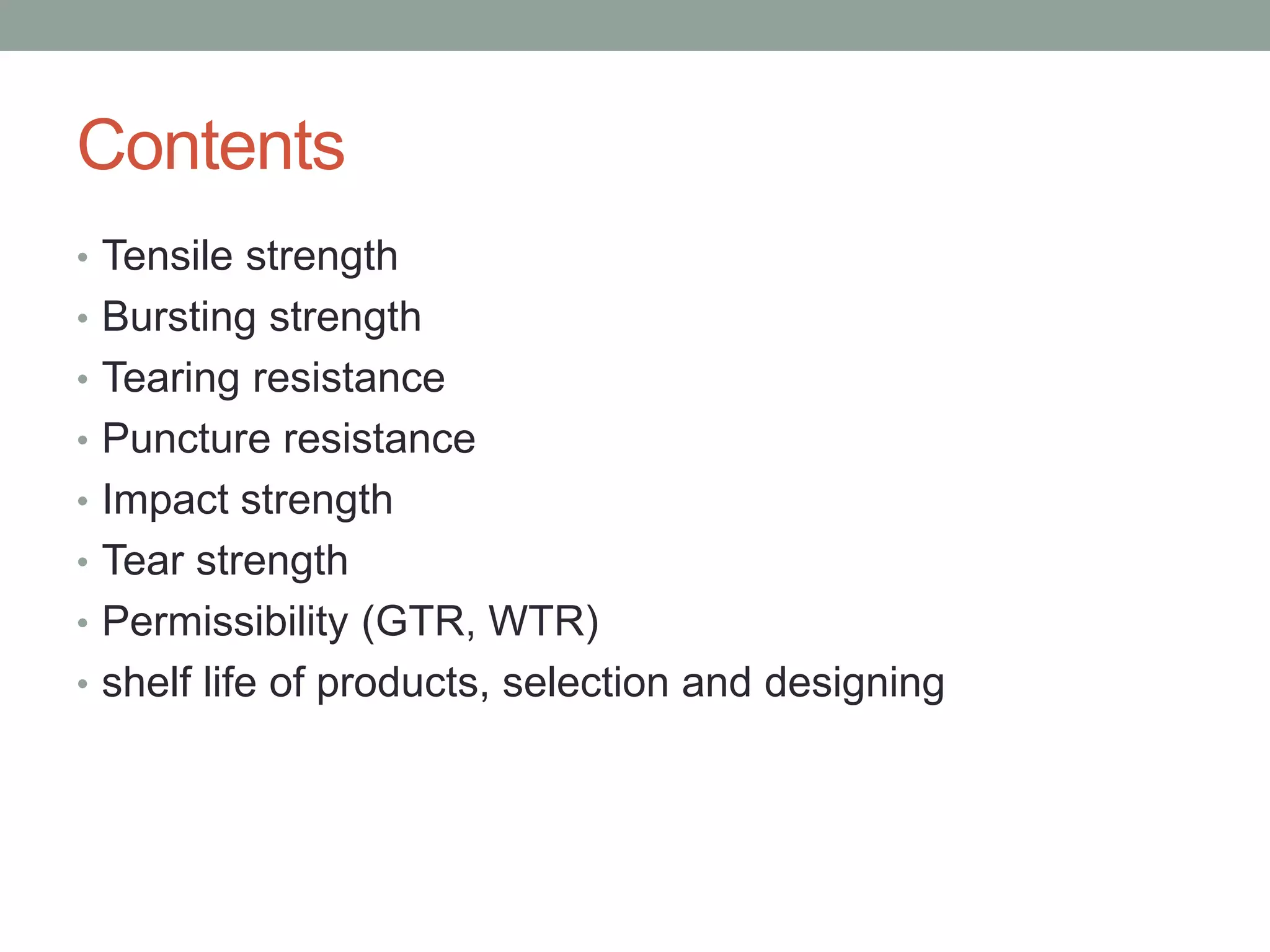 Properties of packaging material | PPTX