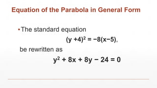 General Form Of A Parabola