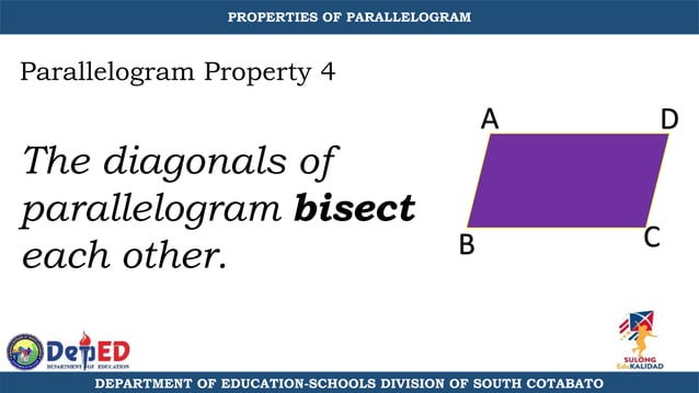 PROPERTIES OF PARALLELOGRAM .pptx | Physics | Science